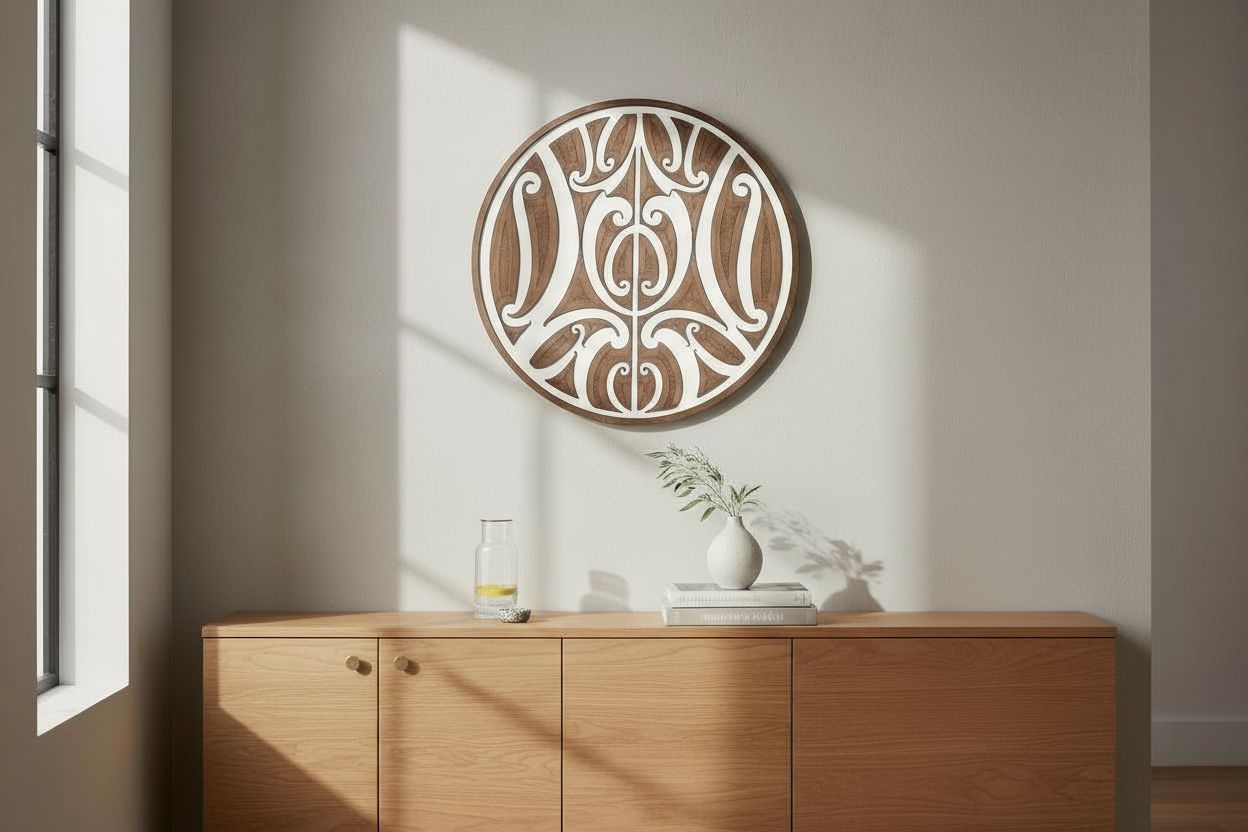 Round Detailed Koru Wall Art - 50cm wide - CUSTOM Designz Workshop